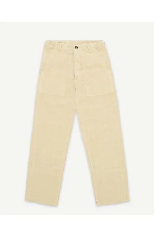 FORTELA Linen Fatigue Trousers - White
