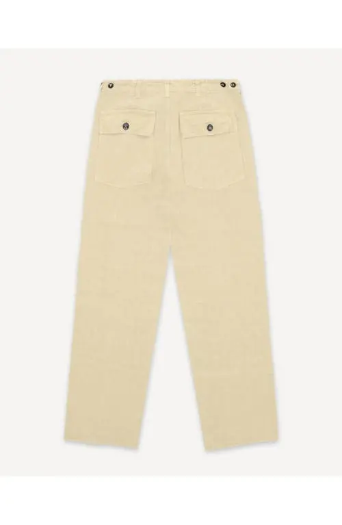 FORTELA Linen Fatigue Trousers - White
