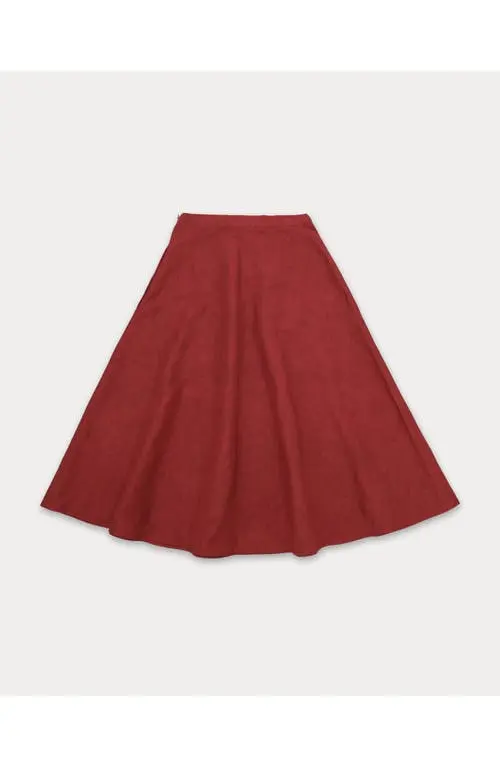 FORTELA Embroidered Linen Blend Skirt