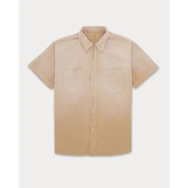 FORTELA Jackson Short-sleeve Cotton Shirt - Beige