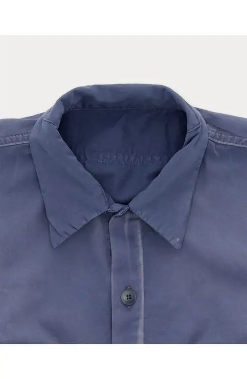 FORTELA Jackson Short-sleeve Cotton Shirt - Blue