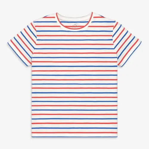 PRIMARY Fit Stripe Easy Tee In Blueberry - Blueberry Strawberry Stripe