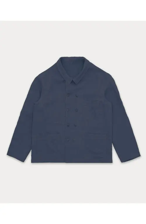 FORTELA Garçon Double-breasted Linen Jacket - Blue