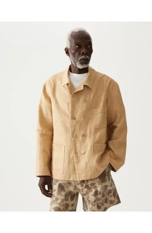 FORTELA Garçon Double-breasted Linen Jacket - Camel