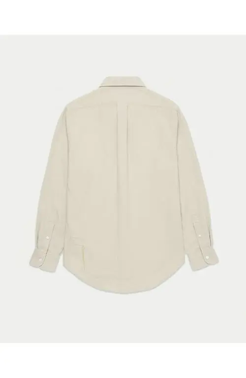 FORTELA King Linen Striped Shirt - Ecru