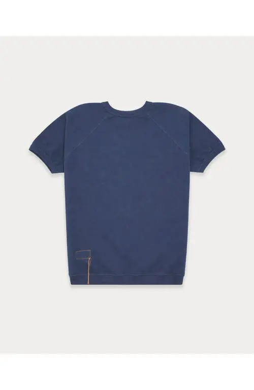 FORTELA Short Sleeve Brushed Jersey Sweatshirt - Indigo