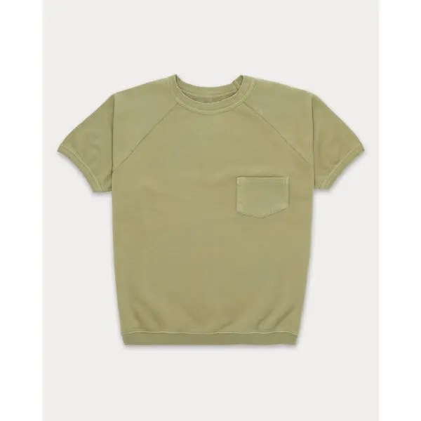 FORTELA Short Sleeve Brushed Jersey Sweatshirt - Olive Green