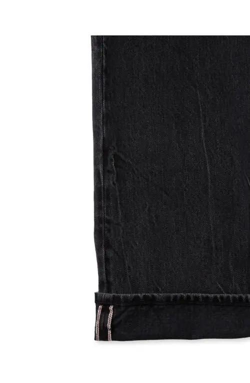 FORTELA 5-pocket Regular-fit Selvedge Denim Pants - Black
