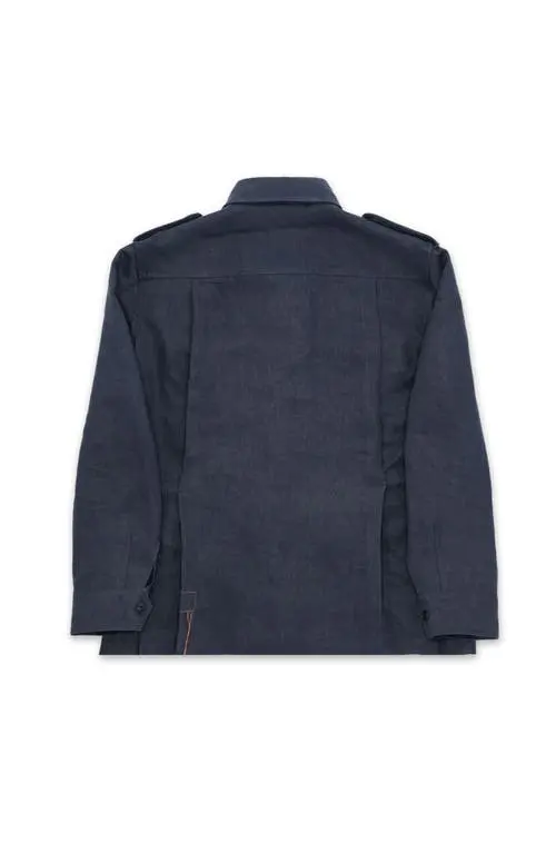 FORTELA Owen Linen Safari Jacket - Blue