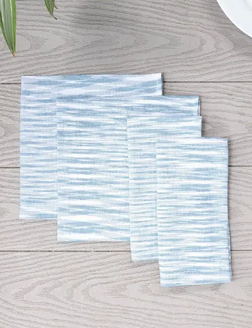 PASSION LILIE Cloth Napkinsset Of 4 - Light Blue