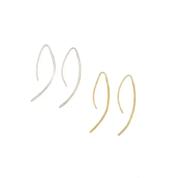 FAIR ANITA Elegant Curve Drop Earrings - Silver