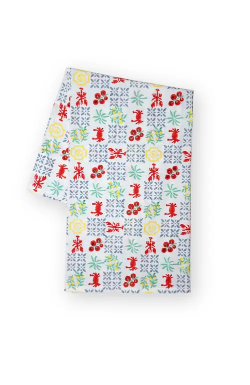 PASSION LILIE New Orleans Riviera Cotton Tea Towelset Of 2 - Red