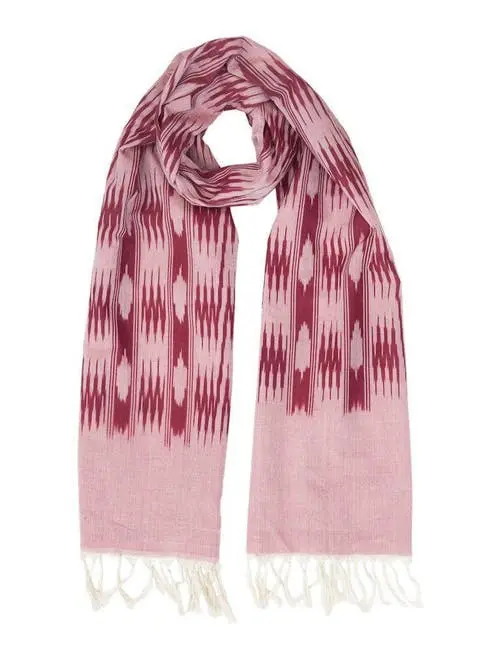 PASSION LILIE Burgundy Banded Stripes Scarf