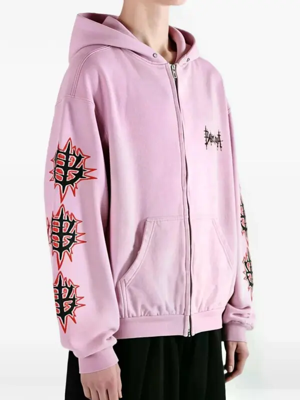 Balenciaga Sacré Cœur Graphic Print Zip-up Hoodie