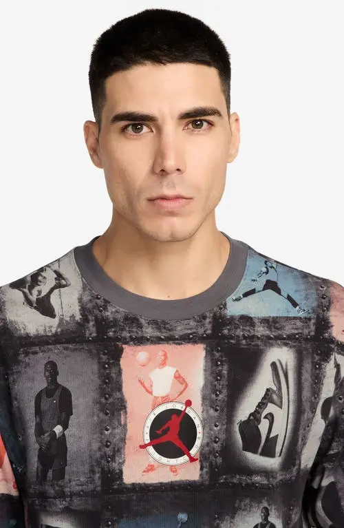 JORDAN Flight Club Allover Mj Print Cotton T-shirt