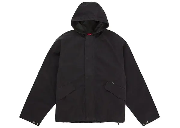 Supreme Hooded Raglan Jacket - Black