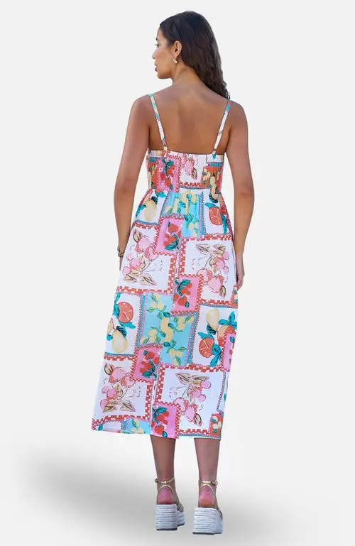 YUMI Printed Midi Sun Dress