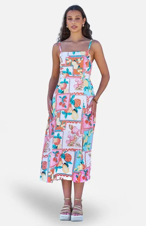 YUMI Printed Midi Sun Dress - Multi