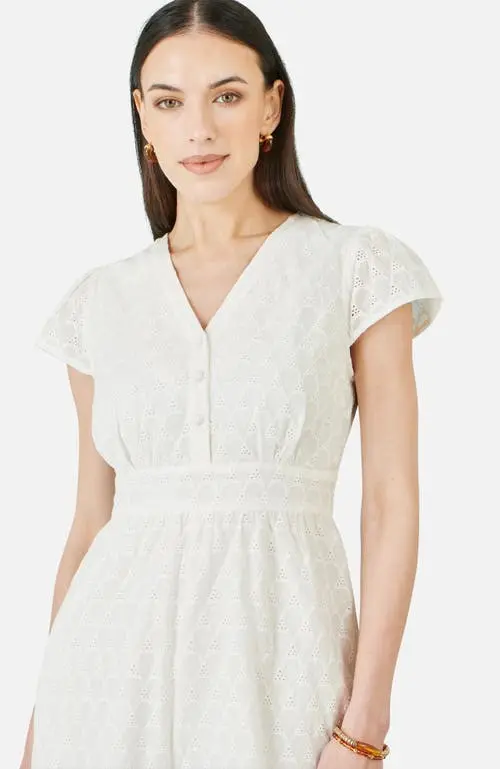 YUMI Cotton Broderie Anglaise Playsuit