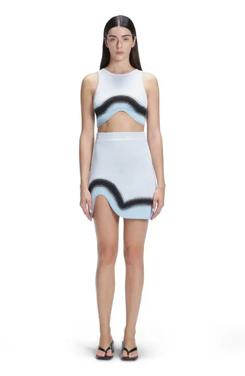 MOEVA Lydia Asymmetrical Mini Skirt - White