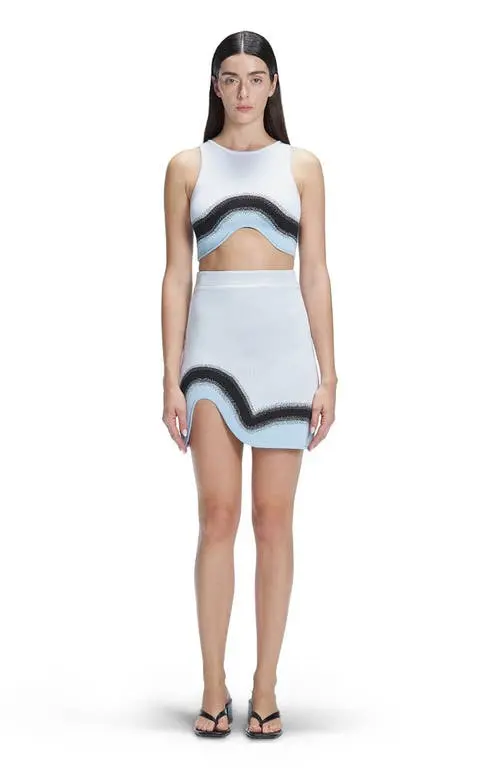 MOEVA Cecilia Sleeveless Knit Crop Top - White