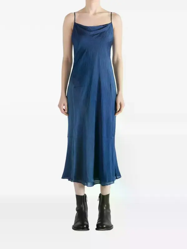 MARC LE BIHAN Crinkled Silk Midi Dress