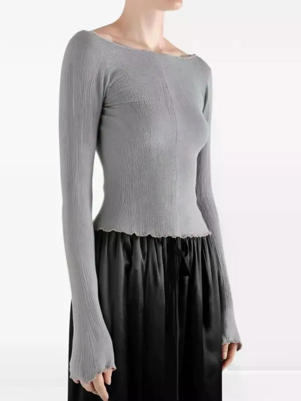 MARC LE BIHAN Crinkled Raw-edge Top
