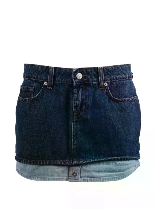 7 For All Mankind Double-layer Denim Skirt