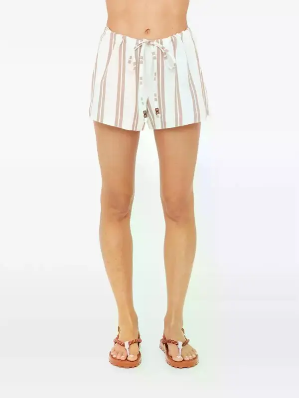 The Upside Baja Elias Striped Shorts - White