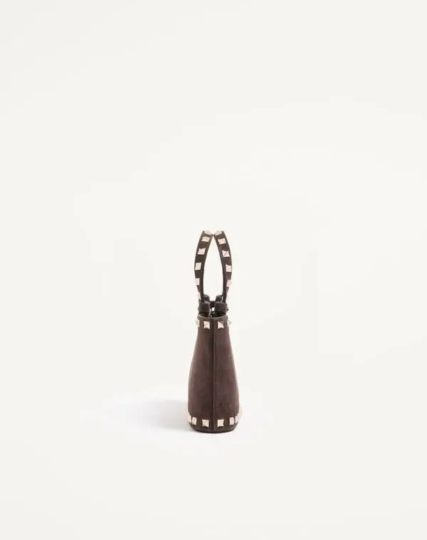 Valentino Garavani Rockstud Suede Mini Shopping Bag - Ebony