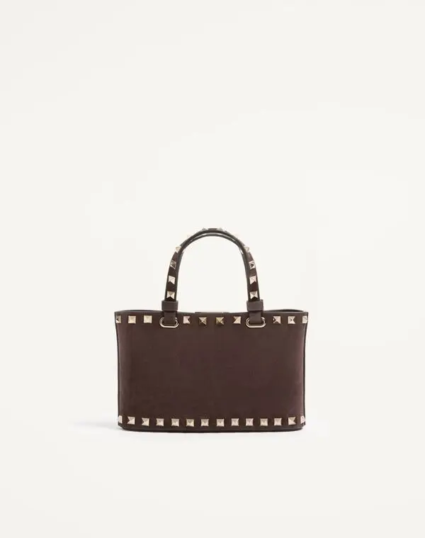 Valentino Garavani Rockstud Suede Mini Shopping Bag - Ebony
