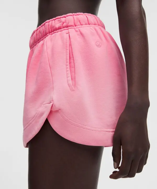 Lululemon Scuba Oversized Mid-rise Dolphin-hem Short - Ombre Dye Strawberry Multi