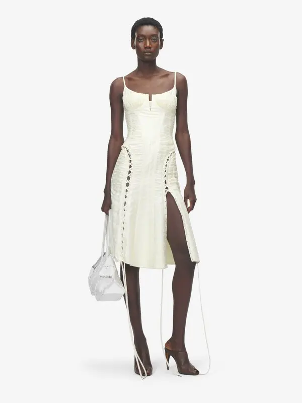 Alexander McQueen Floral Jacquard Corset Dress