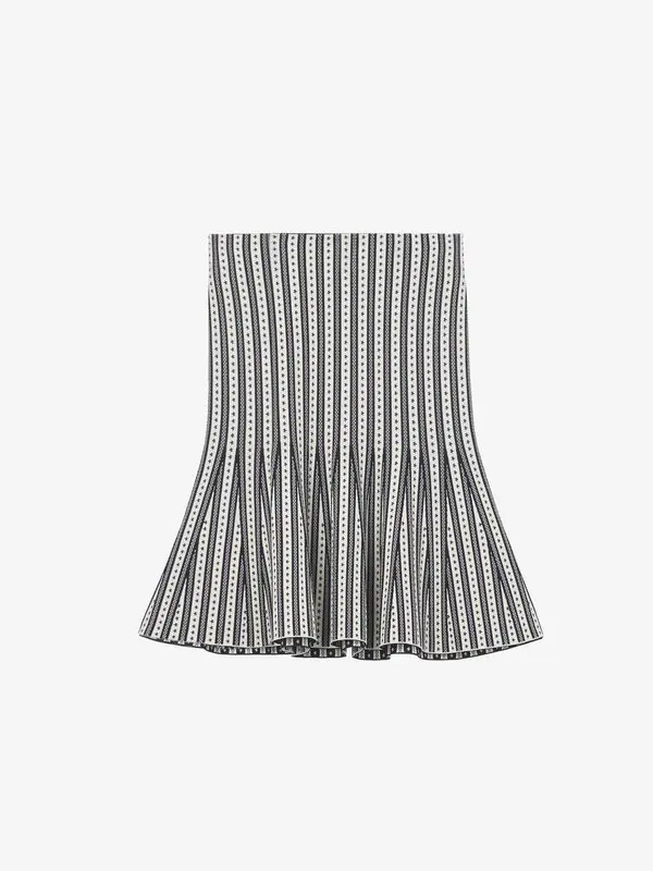 Alexander McQueen Striped Knit Mini Skirt - Ivory/navy