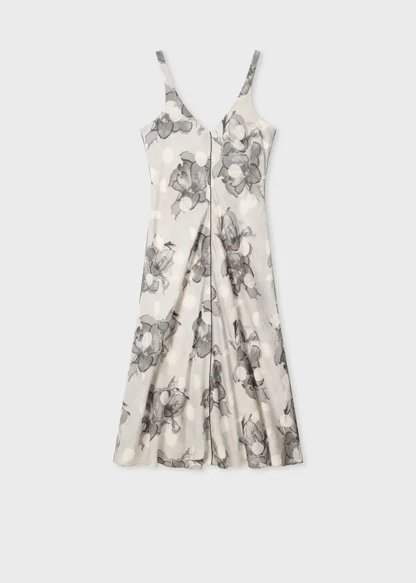 Paul Smith Blurred Polka Dot Floral Dress