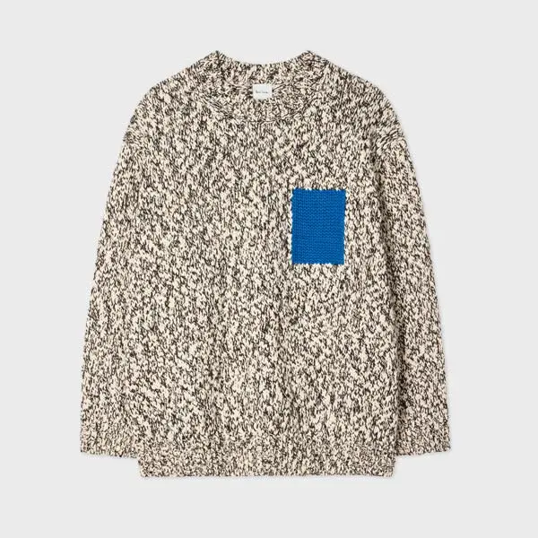 Paul Smith Chunky Knit Sweater With Faux Pocket Detail - Black
