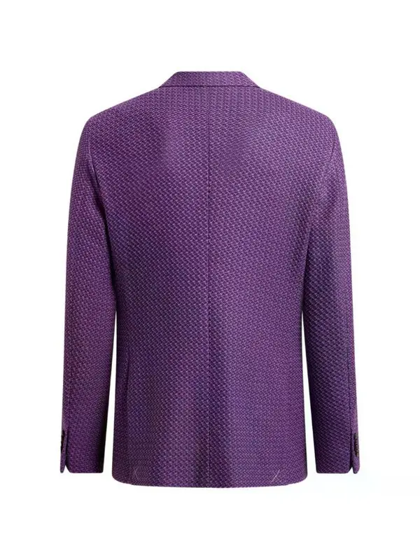 Etro Single-breasted Micro-pattern Cotton Blazer