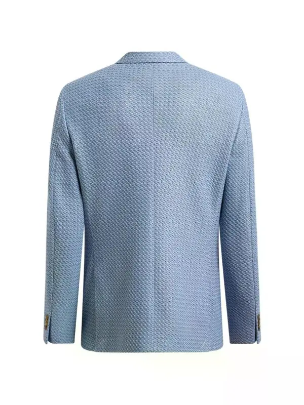 Etro Single-breasted Micro-pattern Cotton Blazer - Blue