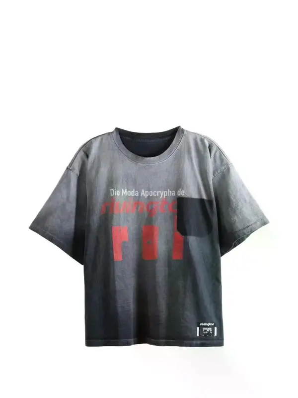 RRR123 Graphic Print Pocket T-shirt - Black