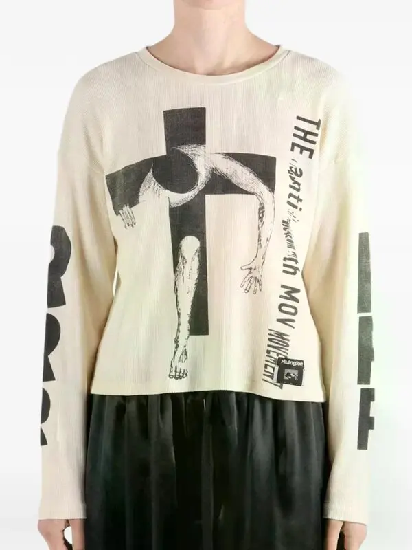 RRR123 Graphic Print Long Sleeve T-shirt