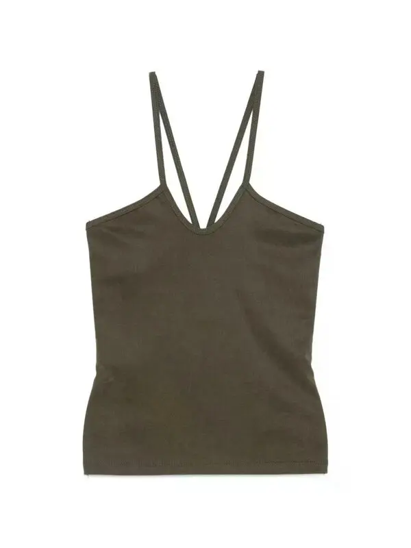 Imperial Ribbed Knit Racerback Top - Green