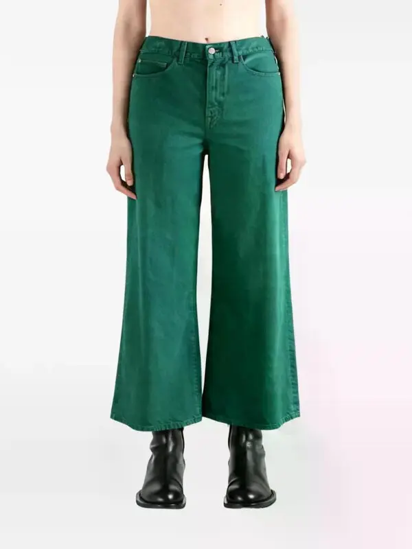 THE ELDER STATESMAN Hunter Wide-leg Jeans - Green