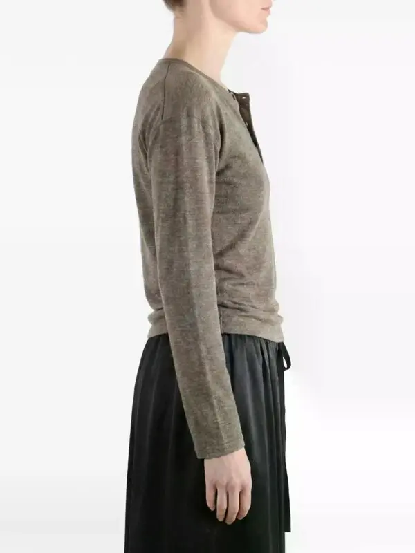 THE ELDER STATESMAN Lenny Button-placket Long-sleeve T-shirt