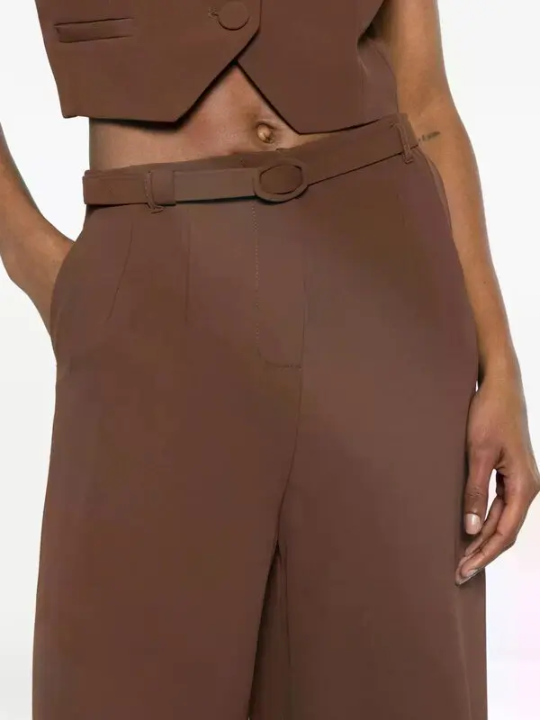 Imperial Belted Wide-leg Palazzo Pants