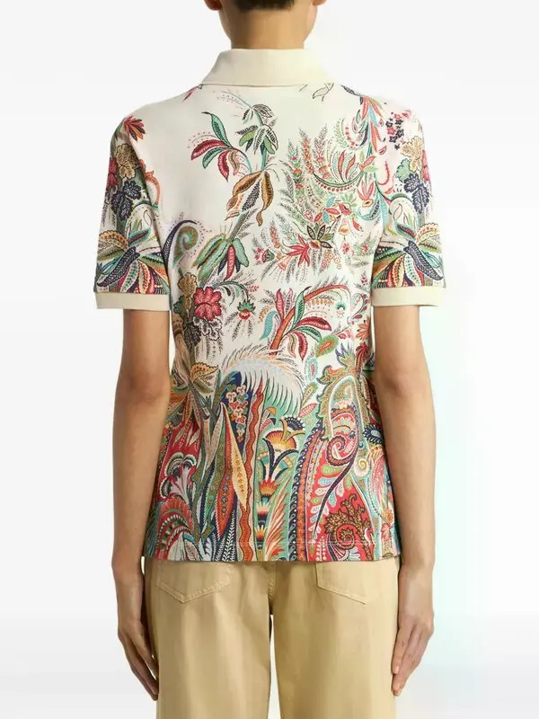 Etro Cotton Paisley Motif Polo Shirt