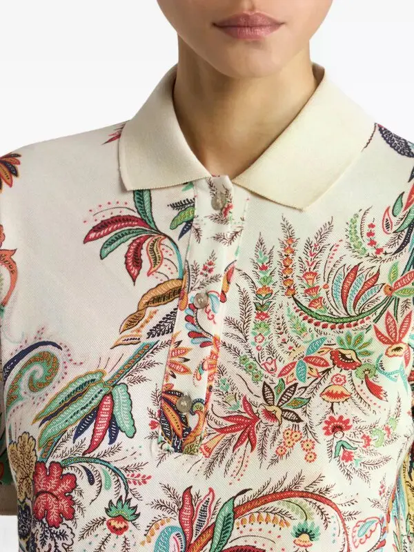 Etro Cotton Paisley Motif Polo Shirt
