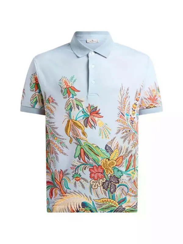 Etro Floral-print Polo Shirt