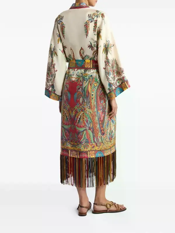 Etro Fringed Silk Oversized Jacket