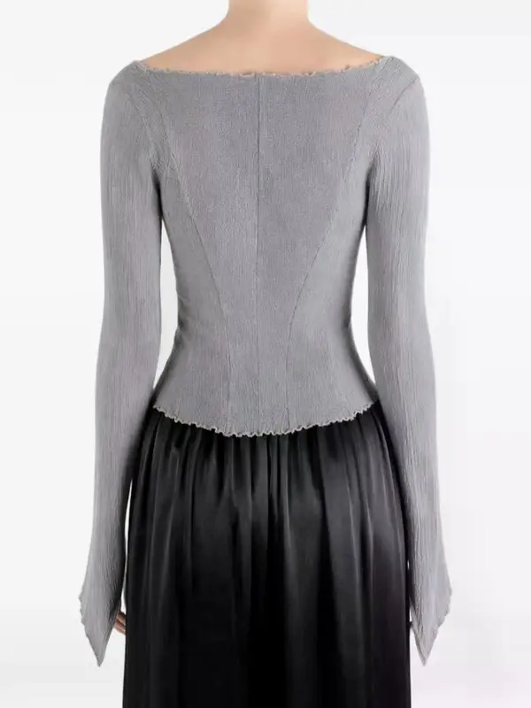 MARC LE BIHAN Dusty Crinkled Raw-edge Top