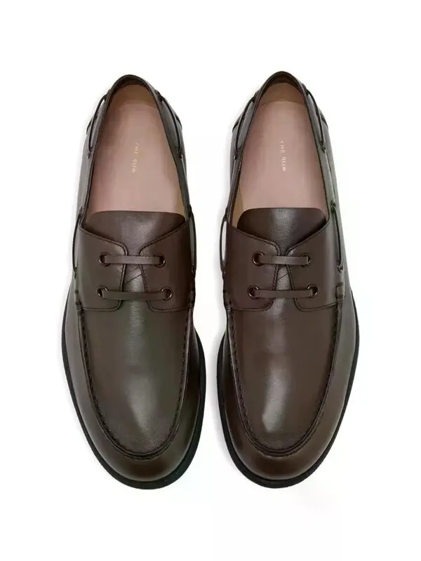 THE ROW Almond-toe Boat Shoes - Brown